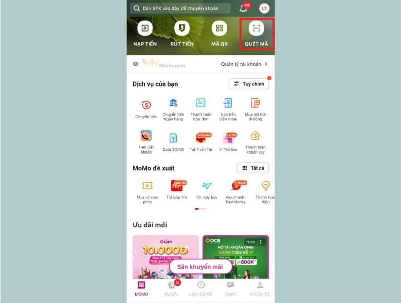 Cách nạp tiền vào W88 qua Momo siêu nhanh gọn